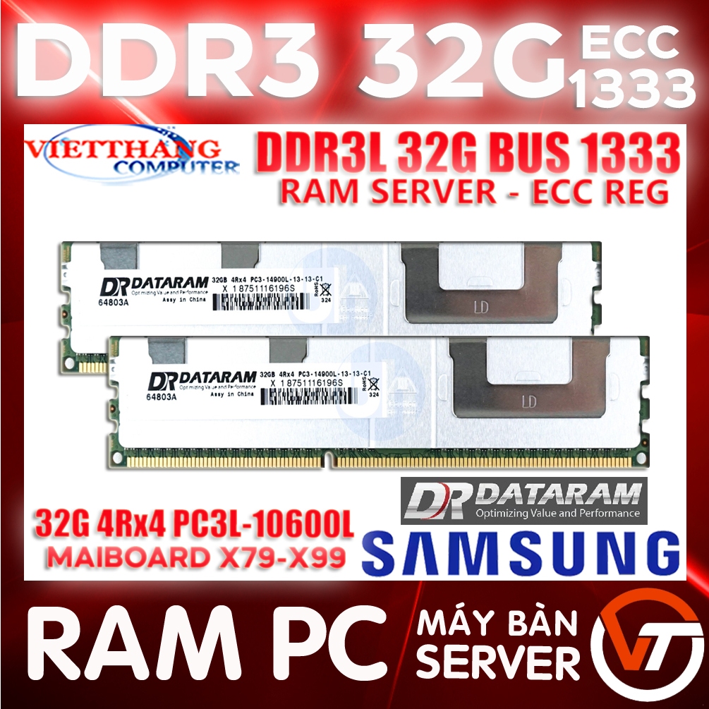 Ram ECC DDR3L 32GB - Ram Server Registered - Ram Samsung DDR3L 32GB ECC ...