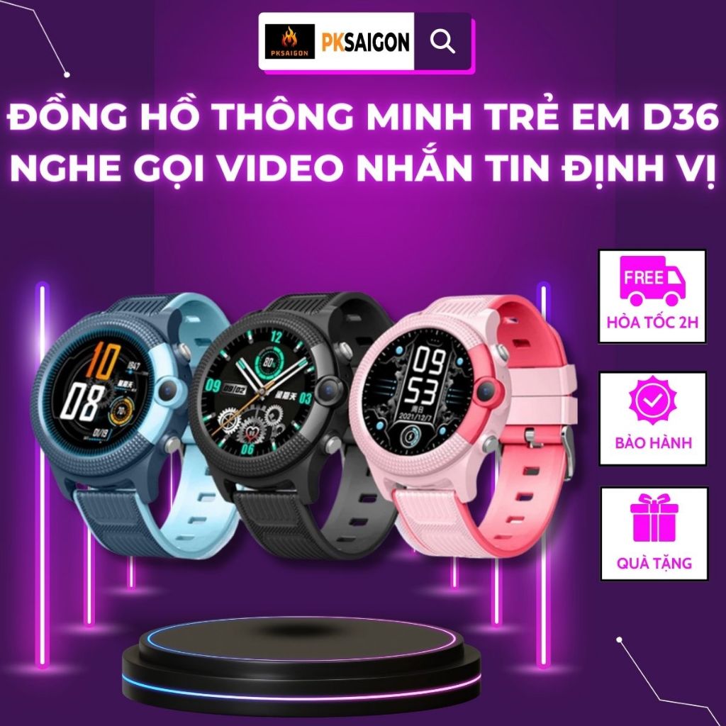 Đồng hồ thông minh trẻ em D36 Nghe gọi Video Nhắn tin Định vị Có Tiếng ...