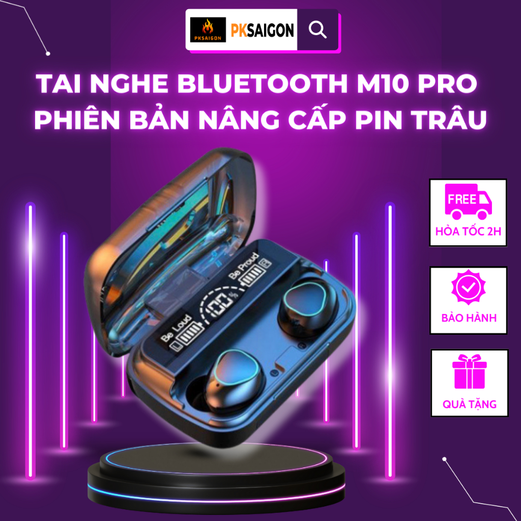Tai Nghe Bluetooth M10 Pro Phiên Bản Nâng Cấp Pin Trâu, Nút Cảm Ứng Tự ...