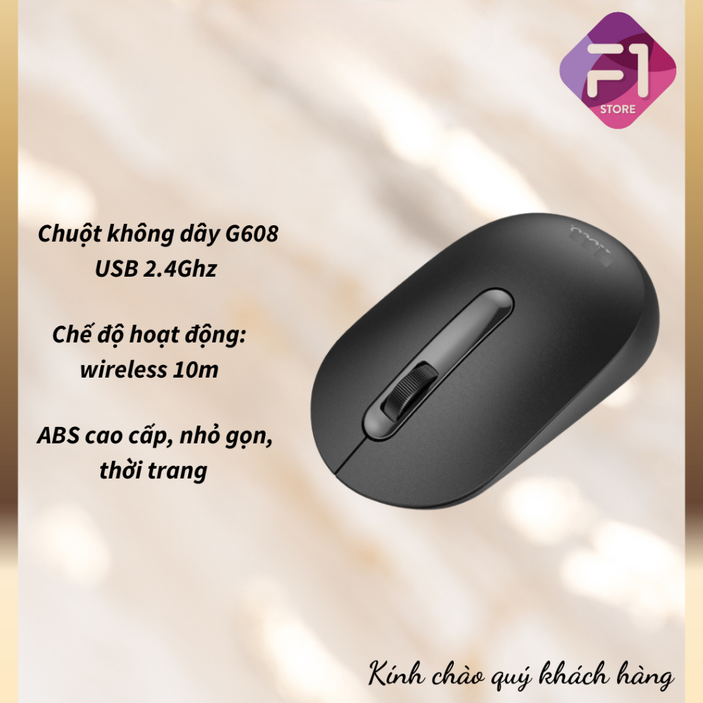 Chuột không dây G608, F1 STORE USB 2.4Ghz nhỏ gọn thiết kế 2023 phù hợp PC Laptop Chính Hãng Thế ...