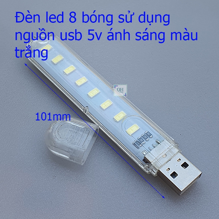Đèn Led USB 8 Bóng Ánh Sáng Màu Trắng | Shopee Việt Nam