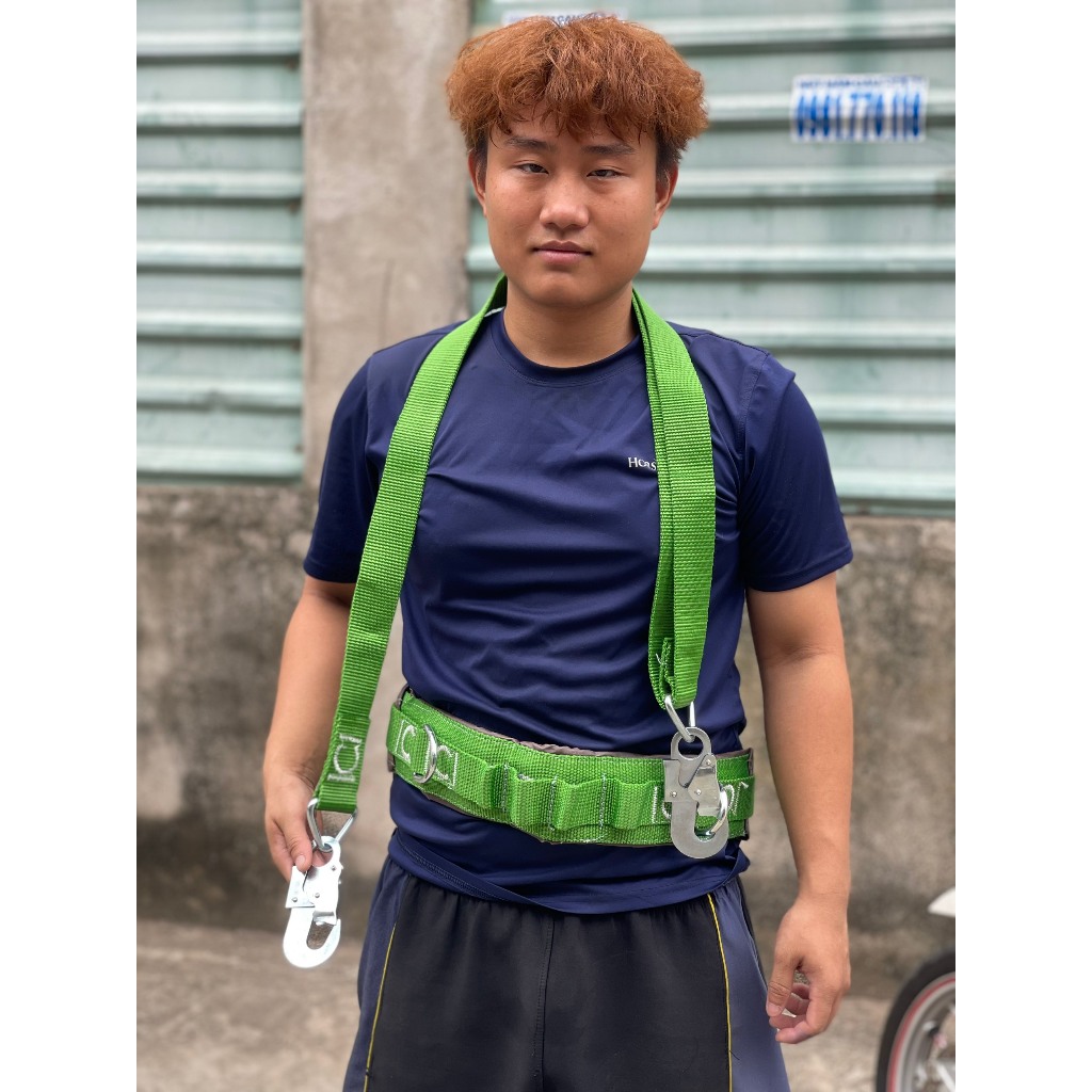 Dây Đai An Toàn Ngang Lưng 2 Móc Nhỏ D02, 1 Móc Nhỏ D01 - dành cho thợ điện, - Dài 2m, rộng 4 ...