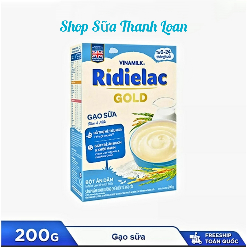 [HSD T7-2026] Bột Ăn Dặm Vinamilk Ridielac Gold Gạo Sữa Hộp Giấy 200g ...