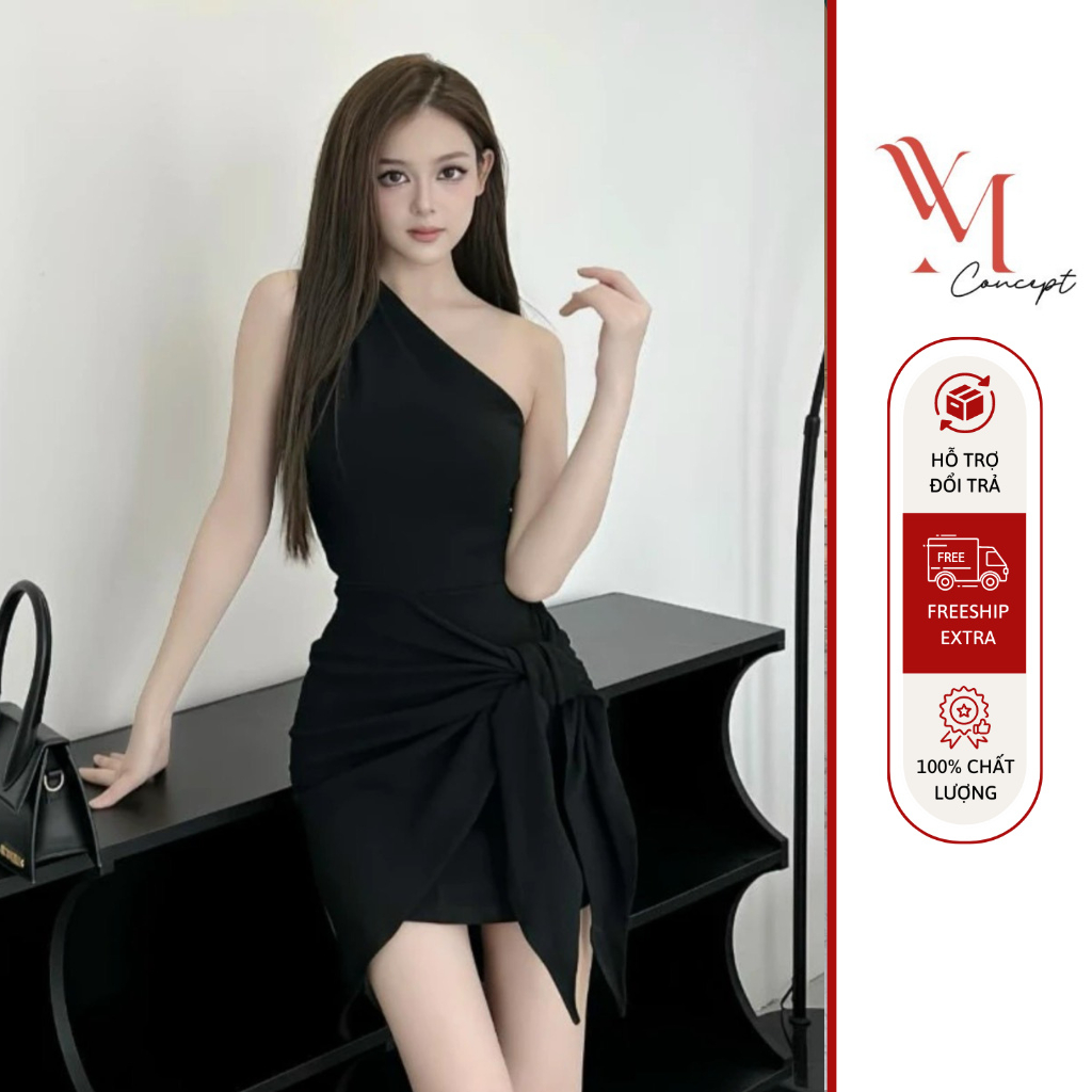 YM Concept Đầm Lệch Vai Body Cột Nơ Eo - D0858 | Shopee Việt Nam