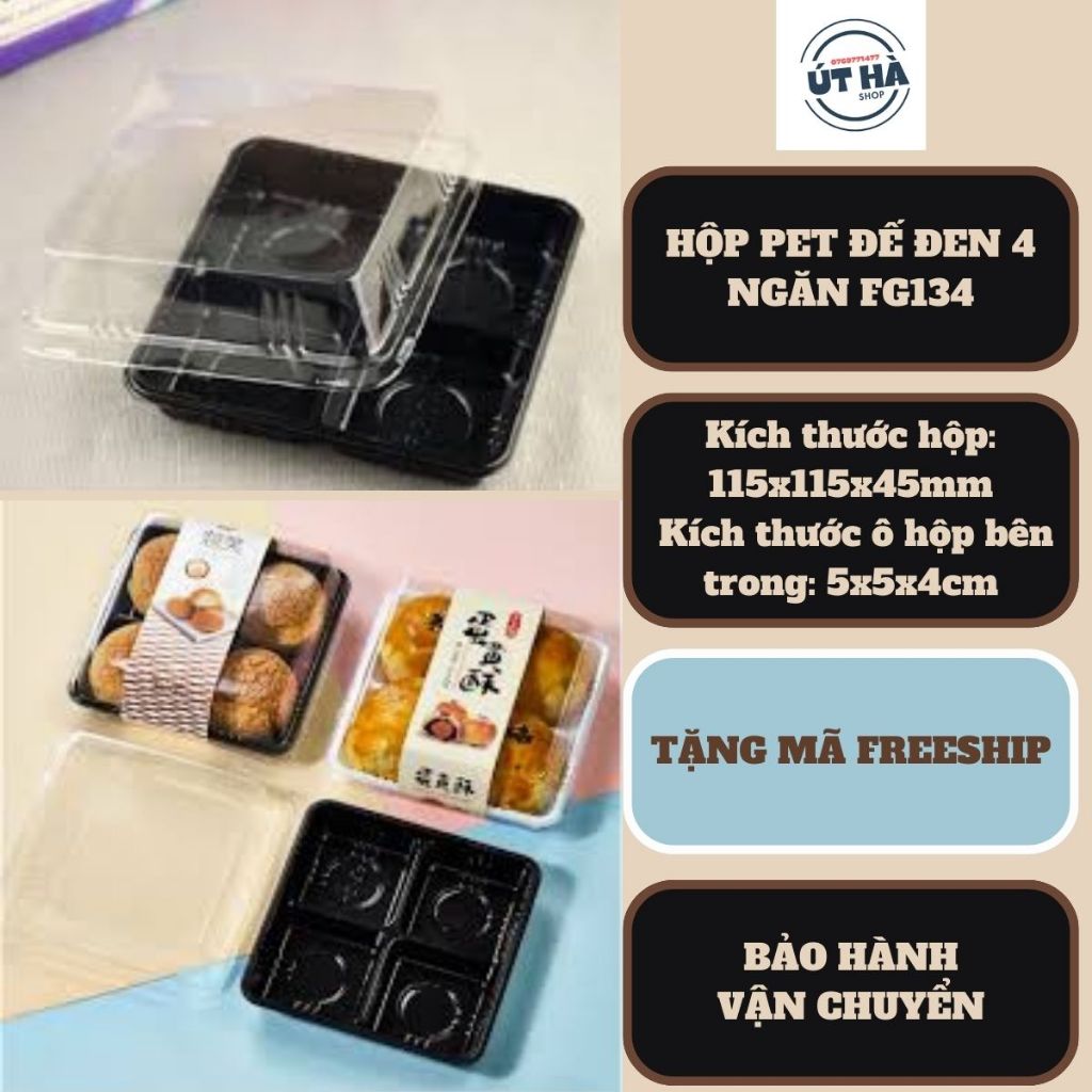 Lốc 50 Hộp nhựa đế đen HT203 HT17 HT12 JB25 HT26 (4 ngăn) jb88 (3 ngăn ...