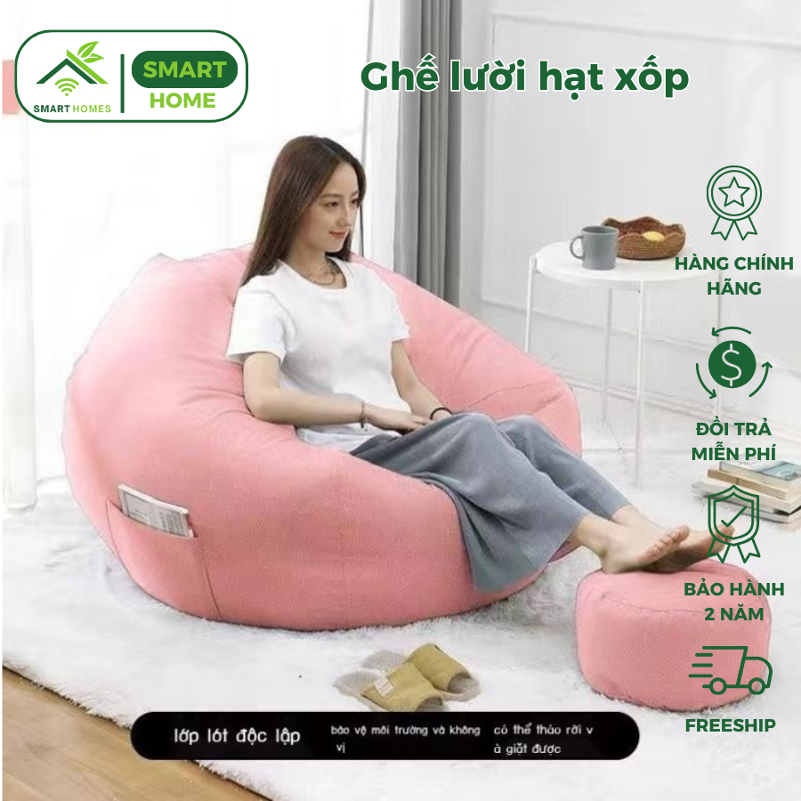 Ghế lười hạt xốp 3ii Home hình trái lê chống thấm chất liệu sử dụng cao ...