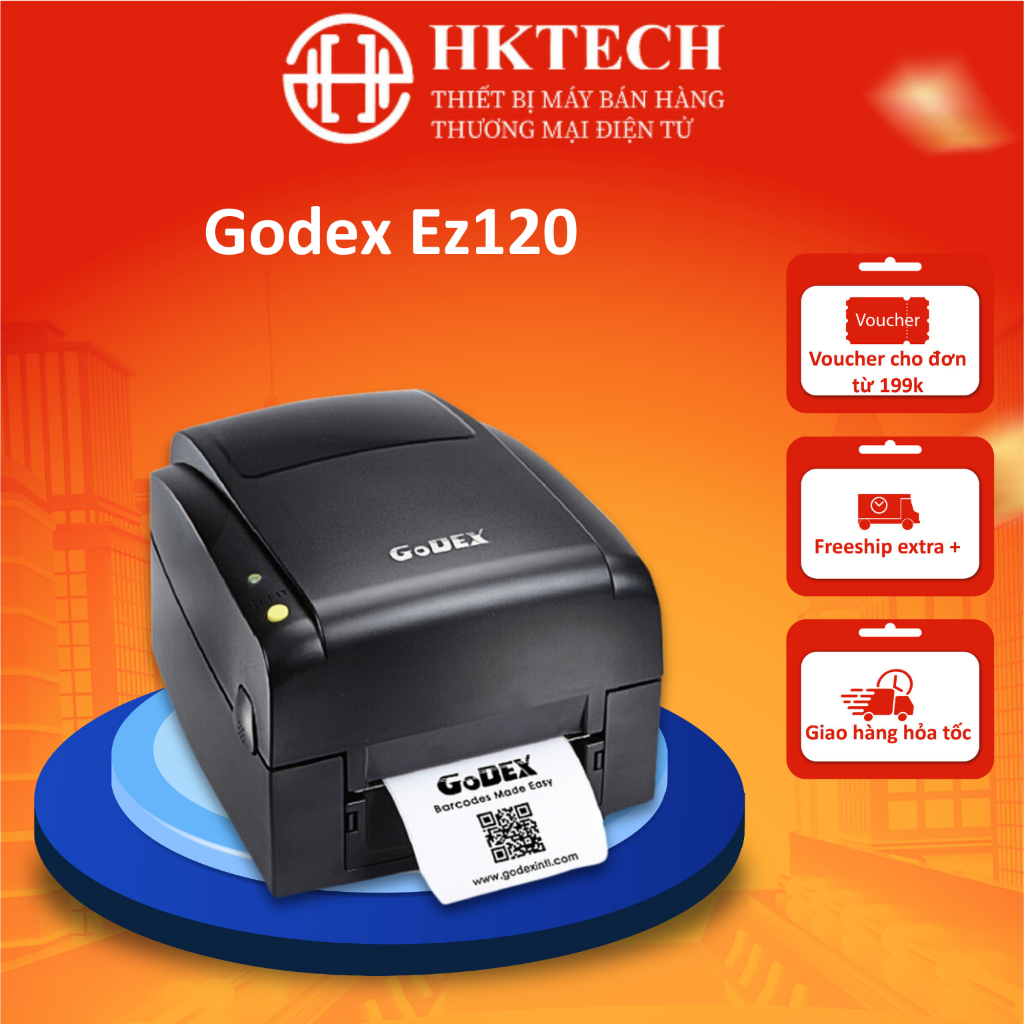 Máy in tem nhãn, in mã vạch Godex Ez120 | Shopee Việt Nam