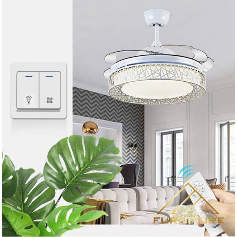 Quạt Trần Đèn Led Cánh Xếp Cao Cấp ( 013 023 053 ), Có 3 Chế Độ Sáng ...