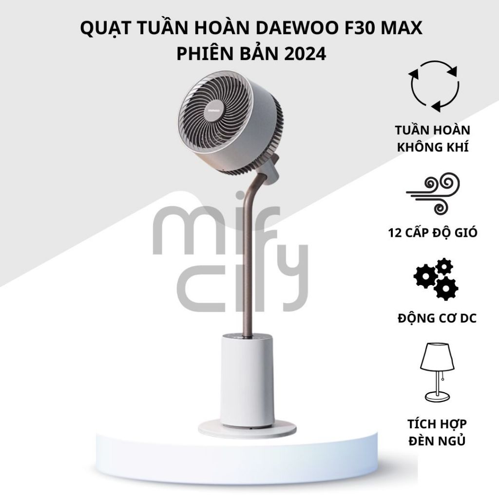 Quạt tuần hoàn lưu thông không khí Daewoo F30 Max phiên bản 2024/F30 ...