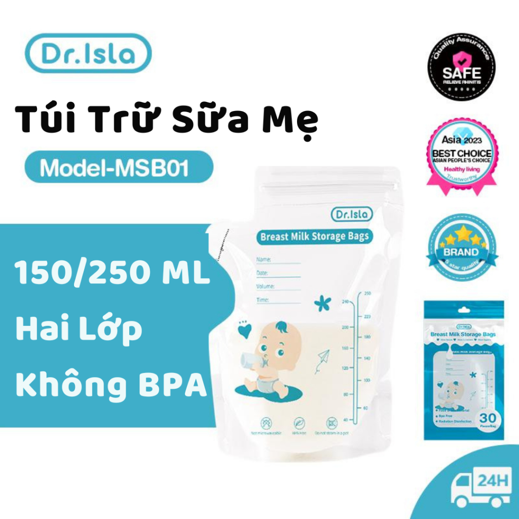 Dr.isla Túi Đựng Sữa Mẹ Không BPA Có Khóa Kéo Tiện Dụng Cao Cấp150ml ...