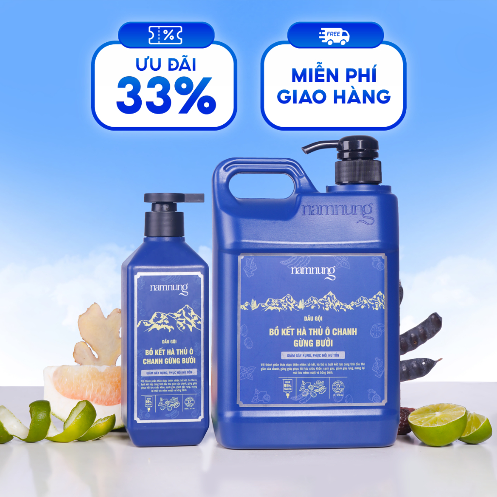 Dầu gội Nam Nung ngừa gàu, ngừa rụng, giúp tóc chắc khỏe, suôn mượt ...