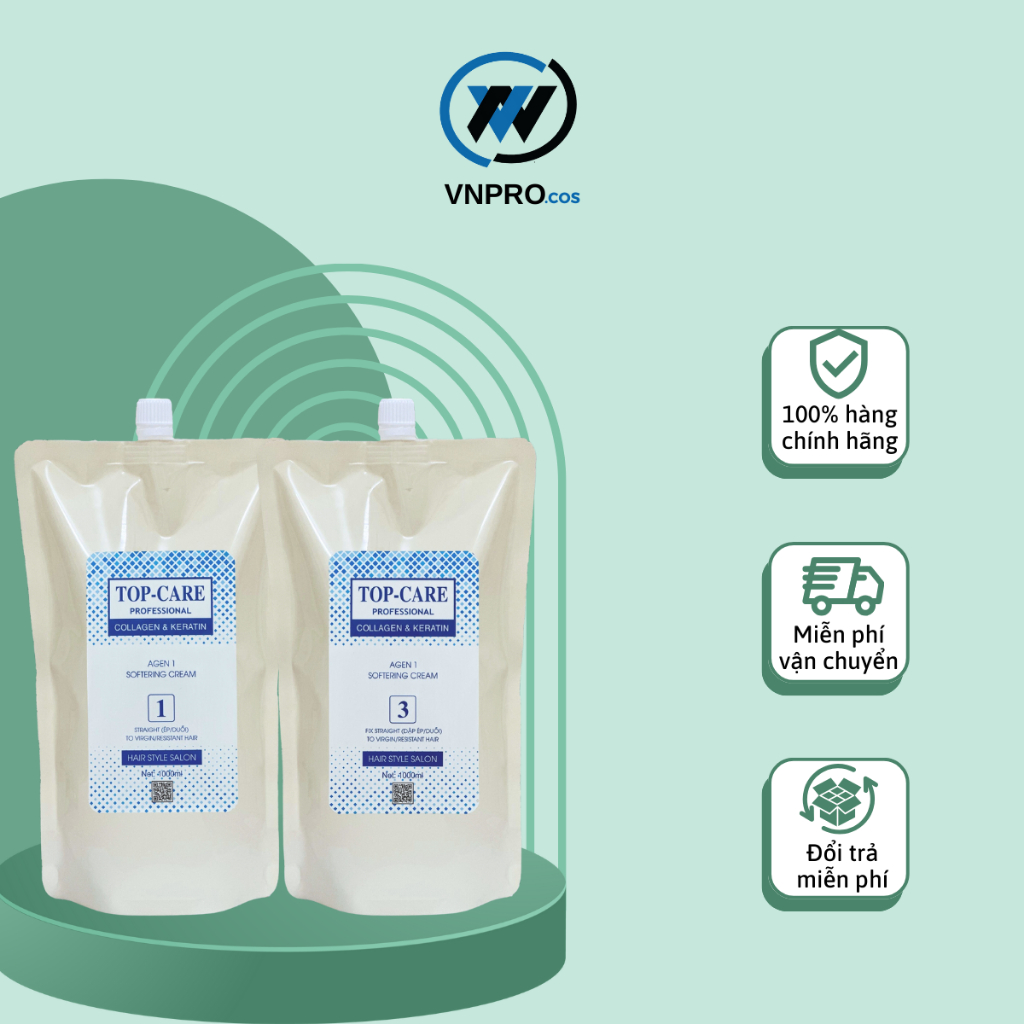 Thuốc Duỗi Tóc TopCare VNPRO 1000ML Siêu Dưỡng Phục Hồi Tóc Hư Tổn ...