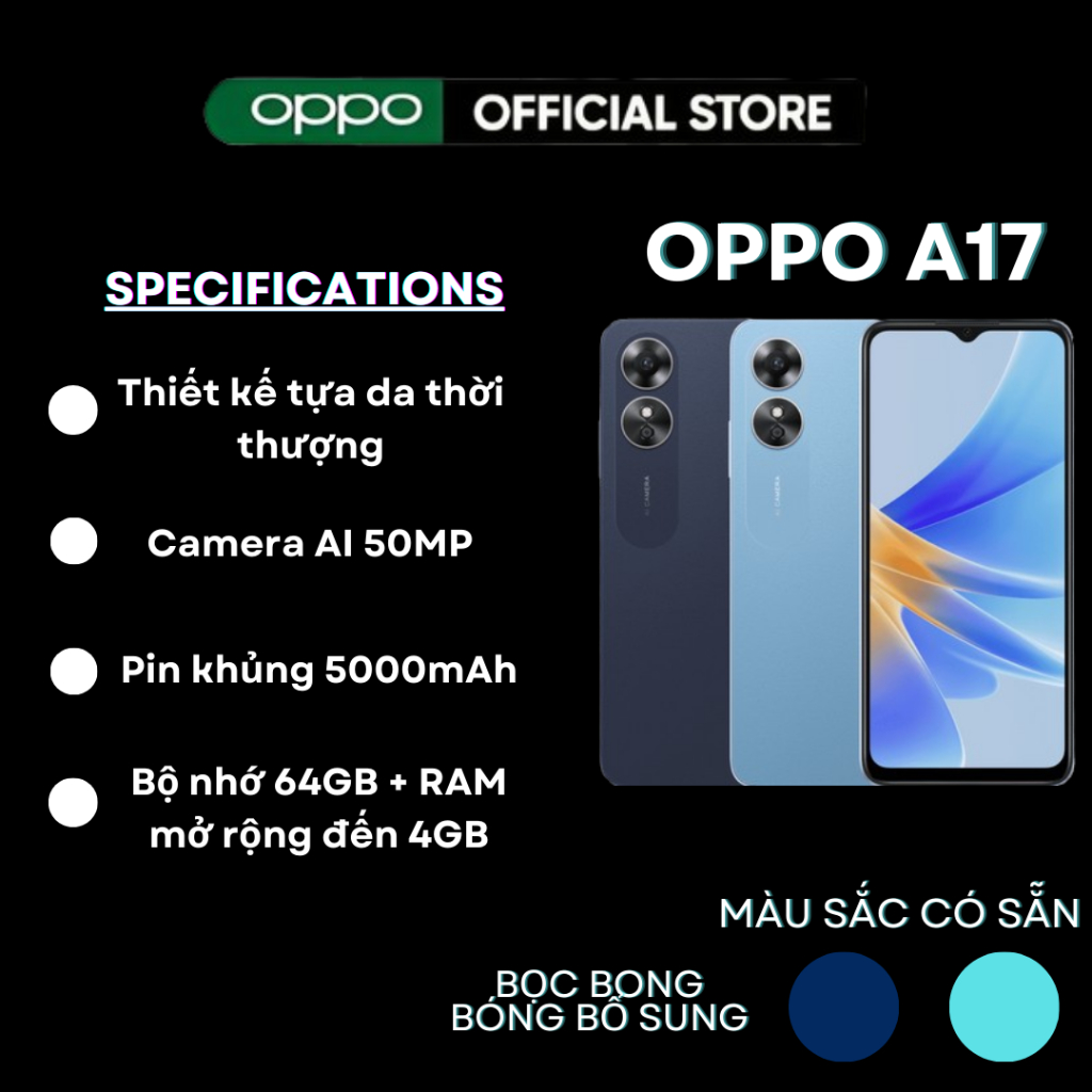 Oppo A17 RAM 7GB + ROM 64GB (Chính hãng và nguyên seal) | Shopee Việt Nam