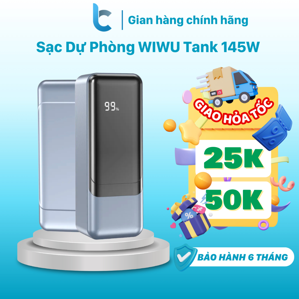 Sạc Dự Phòng WIWU Tank 145W 27.000mAh Wi-P010, Sạc Nhanh PD 145W Cho ...