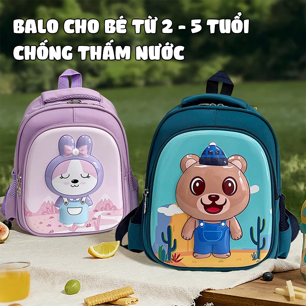 Balo cho bé mầm non mẫu giáo,từ 2 đến 5 tuổi,bề mặt nhựa EVA chống thấm nước,balo trẻ em hình in ...