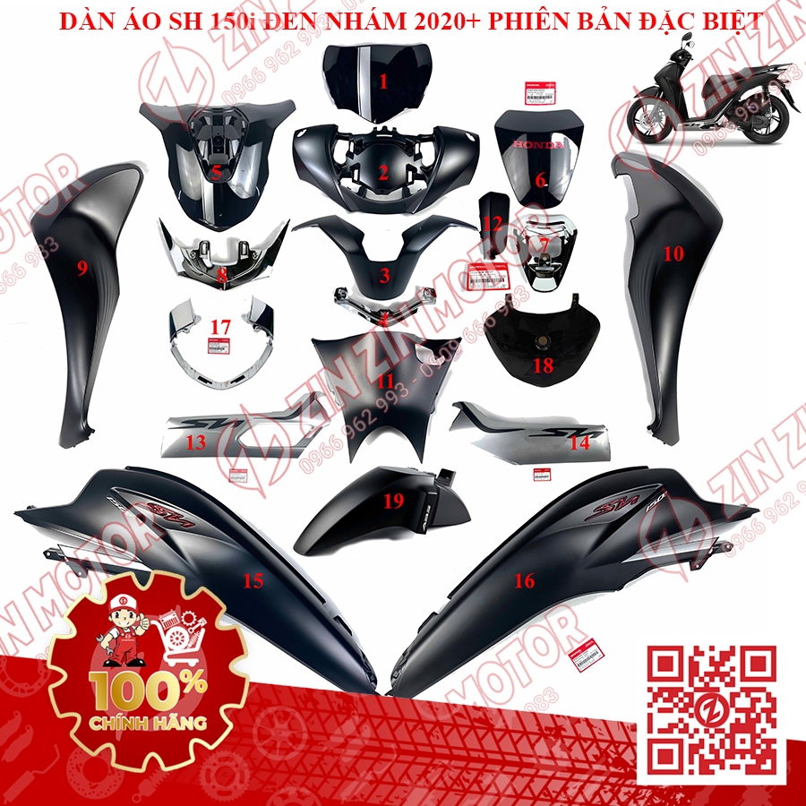 Dàn Áo SH150i, SH 150i 2021 2022 Đen Nhám Phiên Bản Đặc Biệt Chính Hãng Honda - ZZM | Shopee ...