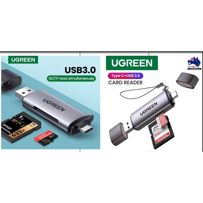 Đầu Đọc Thẻ Nhớ SD/TF Type-C Và USB 3.0 Ugreen 50706 | Shopee Việt Nam