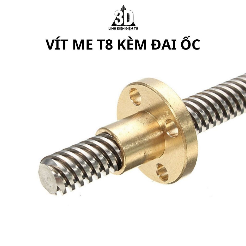 Vít me T8 KÈM ĐAI ỐC bước 2 bước 8 chiều dài tuỳ chọn dành cho máy in 3D, CNC | Shopee Việt Nam
