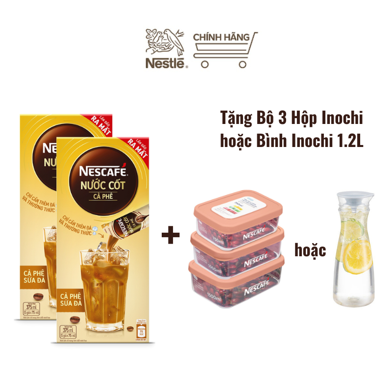[Tặng Bộ 3 Hộp Inochi/Bình Inochi 1.2L] Combo 2 hộp nước cốt cà phê ...