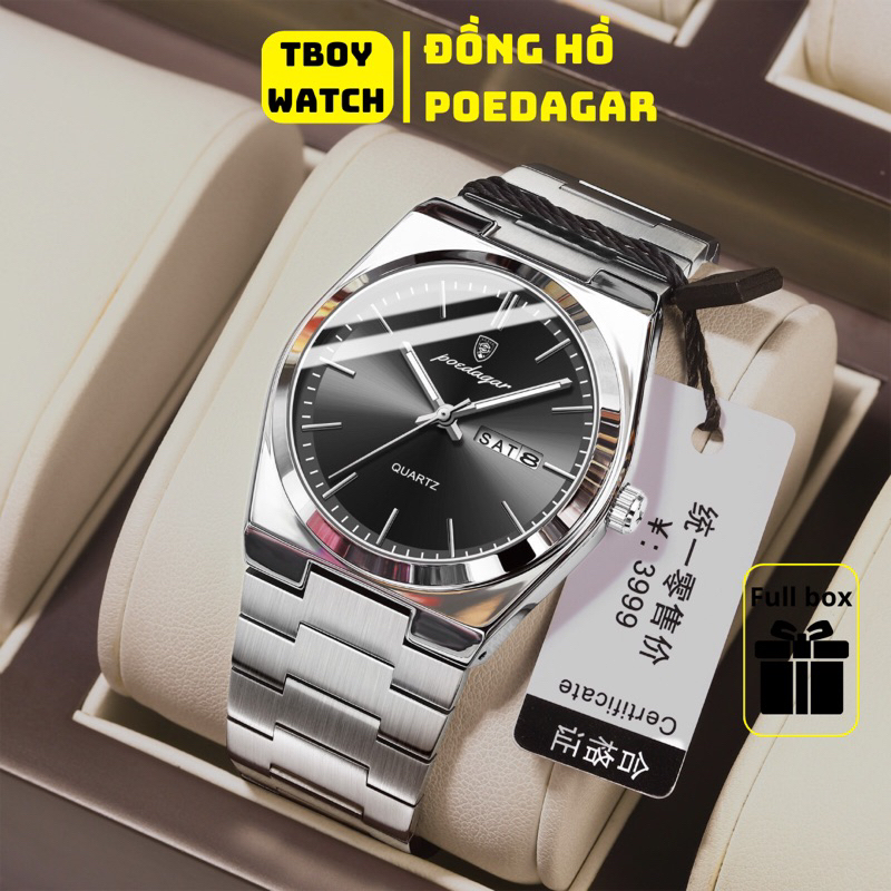 Đồng Hồ Nam POEDAGAR E930 Chính Hãng | Dây Thép Không Gỉ | Fullbox Sang ...