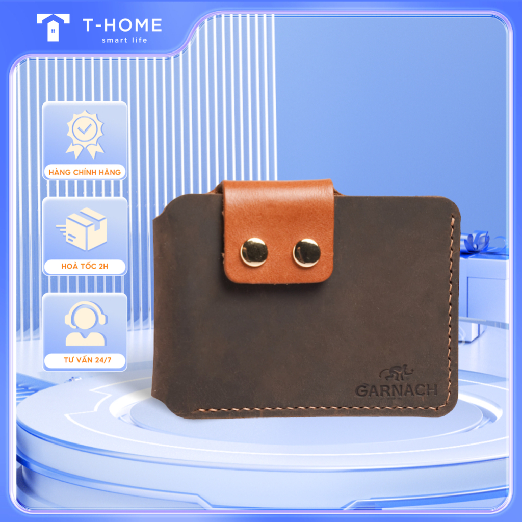 Bóp ví da nam mini handmade GARNACH Slim Trek Chính Hãng T-Home ...