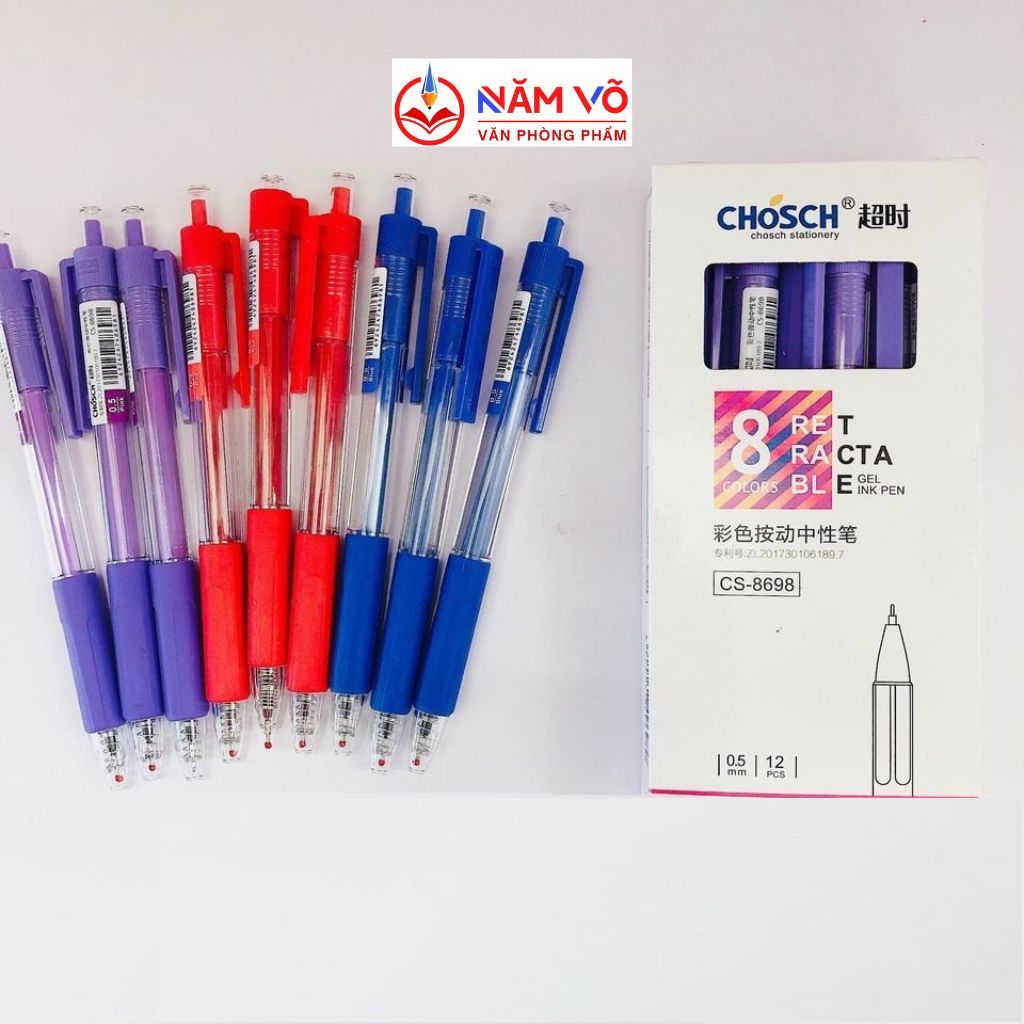 [CS8698] SỈ _ LỐC 12 Hộp Bút Viết Gel Nước Bấm Chosch CS-8698 CS8698 ...
