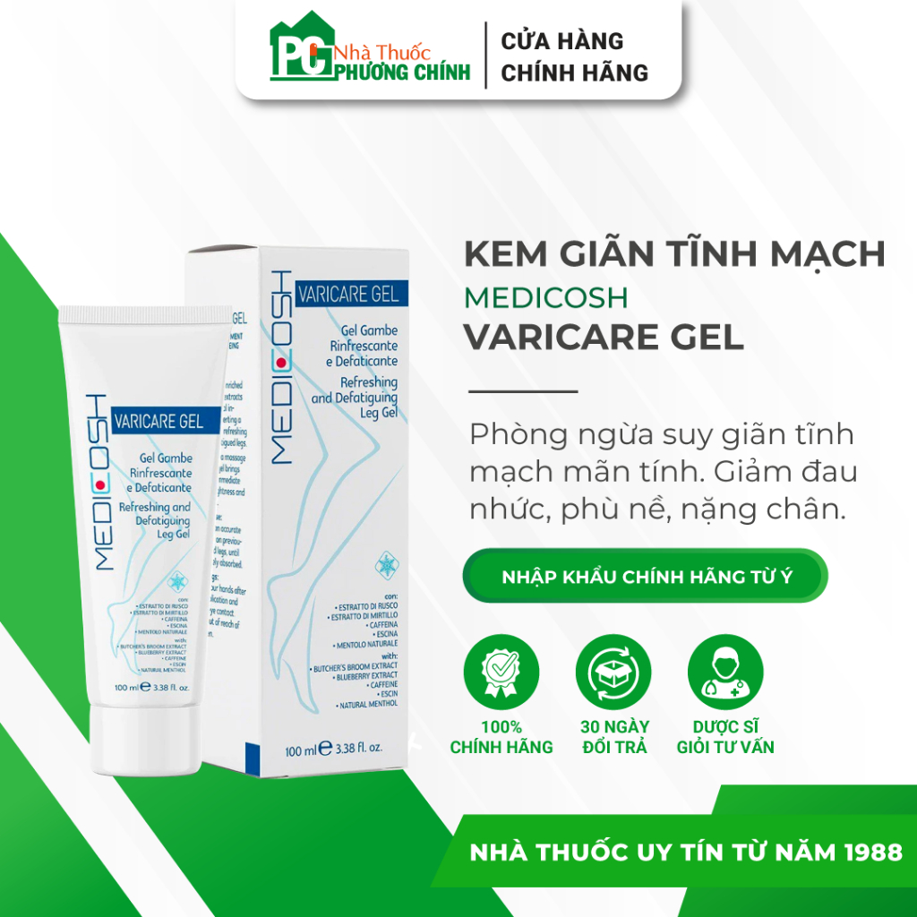 Kem Giãn Tĩnh Mạch Medicosh Varicare Gel Số 1 Tại Italy - Giúp Giảm Các ...