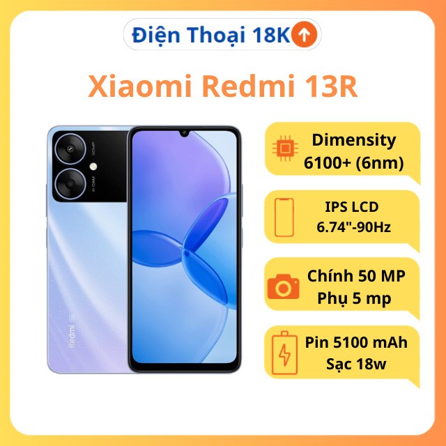 Điện thoại Xiaomi Redmi 13R Dimensity 6100+ sạc 18W | Shopee Việt Nam