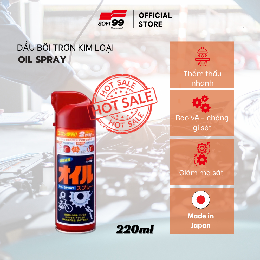 Chai xịt dầu bôi trơn đa năng, dầu chống rỉ sét Soft99 Oil Spray E-11 E-16 220ml | Shopee Việt Nam