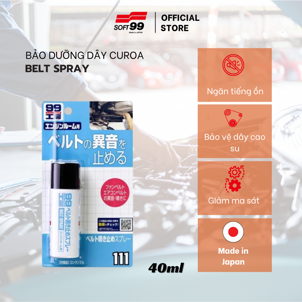 Bình xịt bảo dưỡng dây curoa Soft99 Curoa Belt Spray B-111 40ml | Shopee Việt Nam