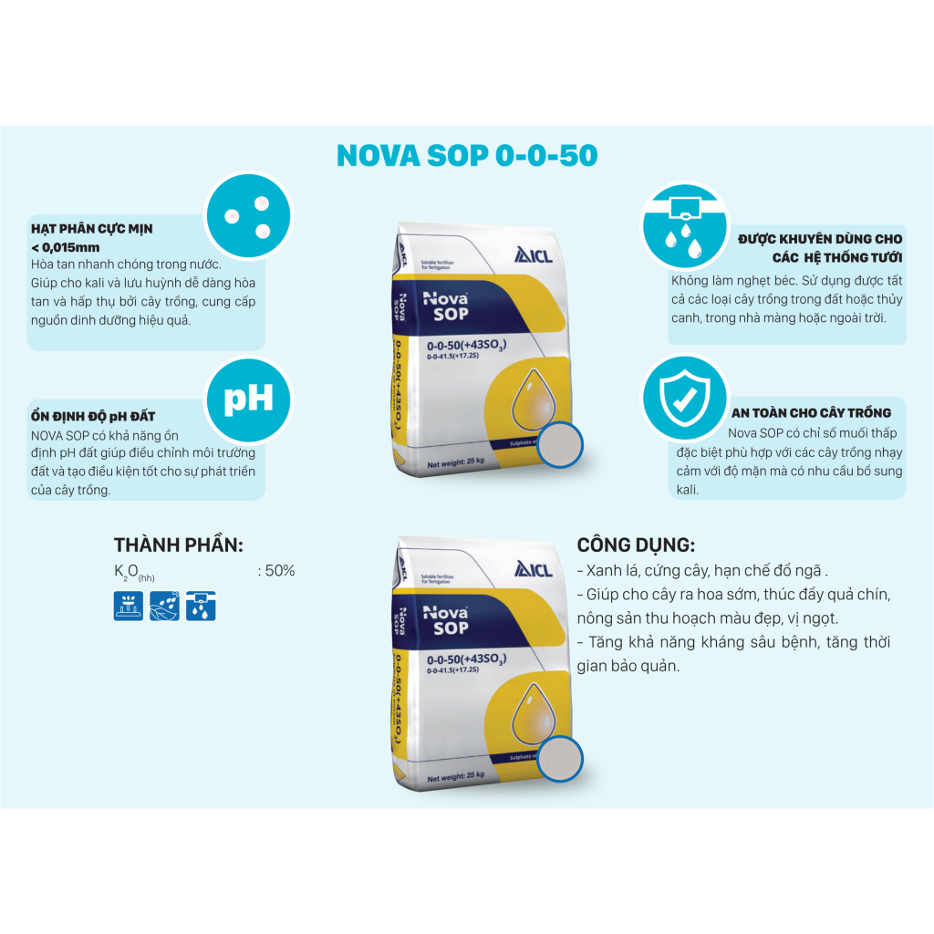 1Kg phân Kali Trắng NOVA SOP 0-0-50 của hãng ICL Israel Cân ra lẻ từ bao 25kg | Shopee Việt Nam
