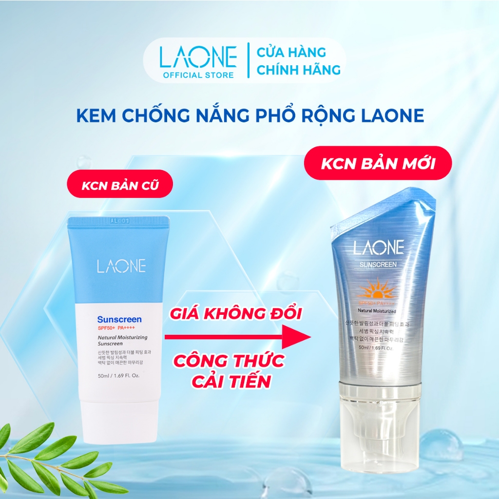 [Mẫu mới]Kem chống nắng phổ rộng kiềm dầu Laone Hàn Quốc spf50+/pa++++ cho da nhạy cảm 50ml ...
