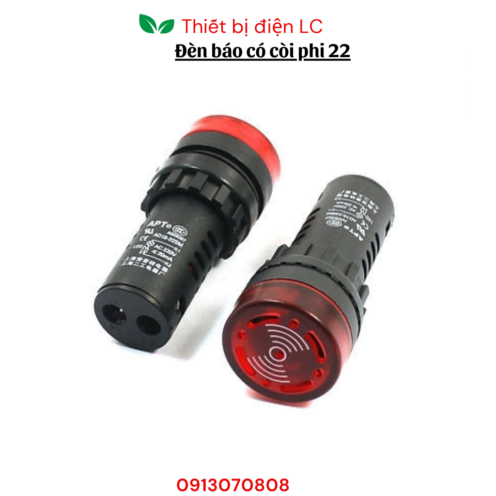 Đèn báo có còi phi 22, Đèn báo pha có còi báo động, Đèn led, Đèn Báo ...