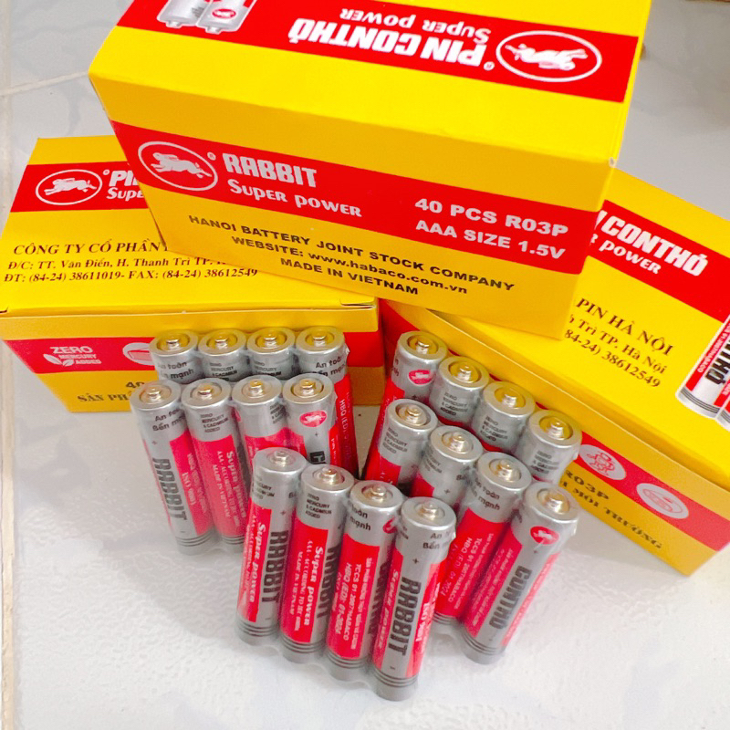 [ComBo] 40 Viên [Pin Đũa] AAA Con Thỏ Chính Hãng [Pin Đũa Điều Khiển ...