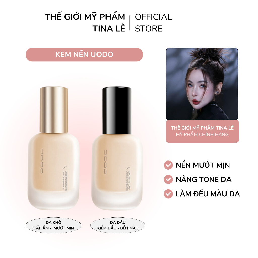Kem Nền UODO Kiềm Dầu Che Khuyết Điểm Nâng Tone Dưỡng Ẩm | Shopee Việt Nam