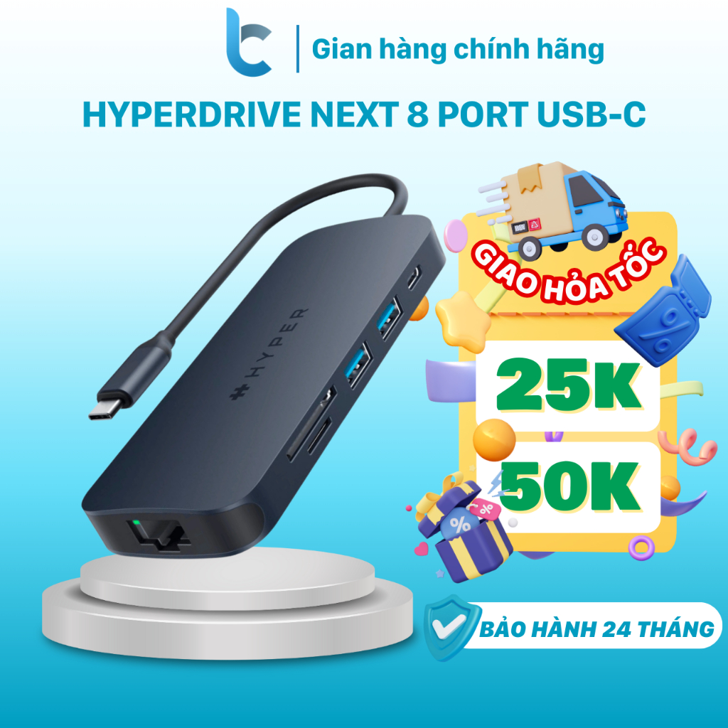 Hub Cổng Chuyển Đổi USB-C HyperDrive Next 8in1 Cho Laptop/ MacBook HD4004GL | Shopee Việt Nam
