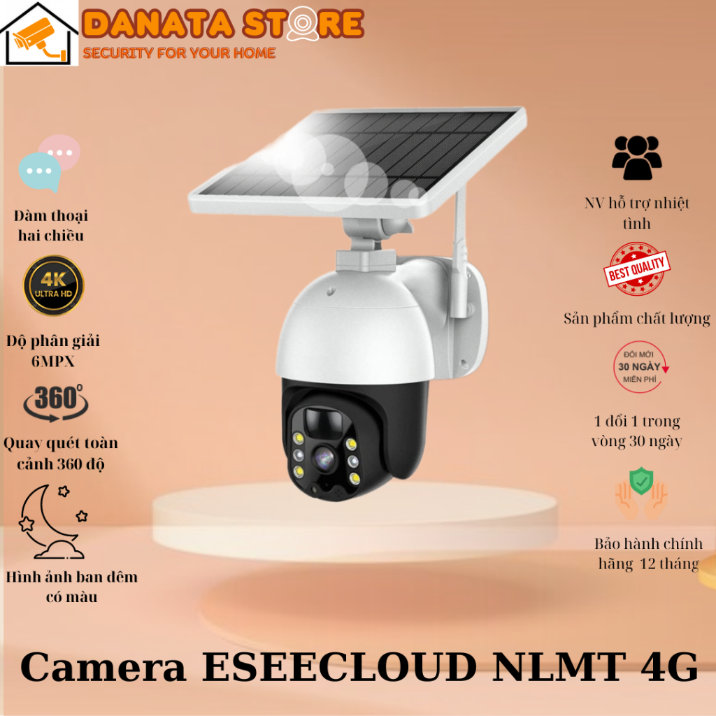 (Lỗi 1 đổi 1) Camera ESEE PT năng lượng mặt trời có khe gắn sim 4G ...