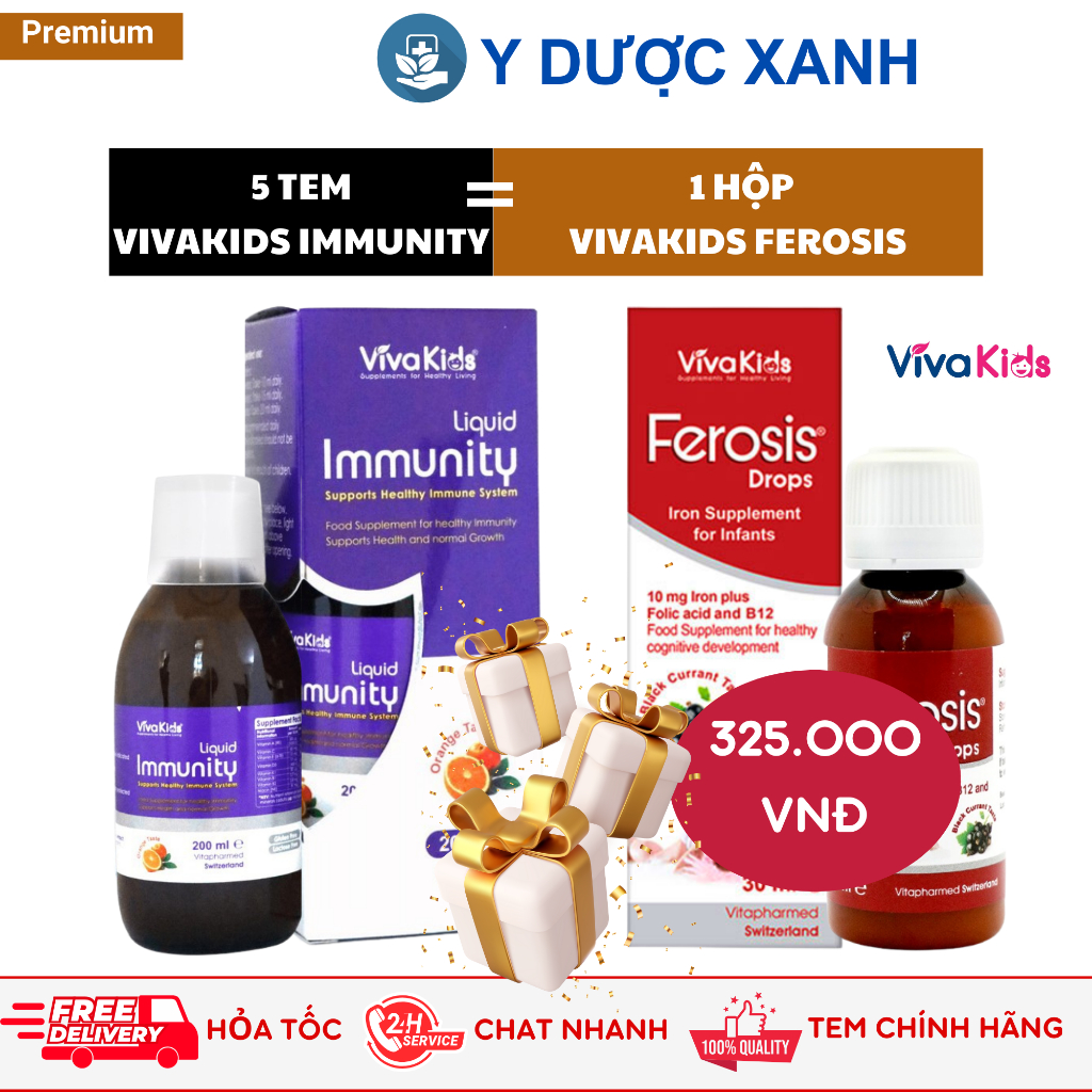 Mua [Chính Hãng] VIVAKIDS IMMUNITY LIQUID, 200ml, Bổ sung vitamin ...