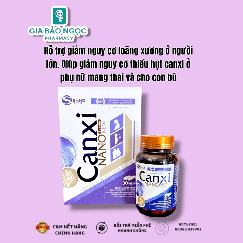 Viên Canxi NANO Sanofia hỗ trợ chắc xương,bổ sung canxi cho phụ nữ có thai và trẻ em phát triển ...