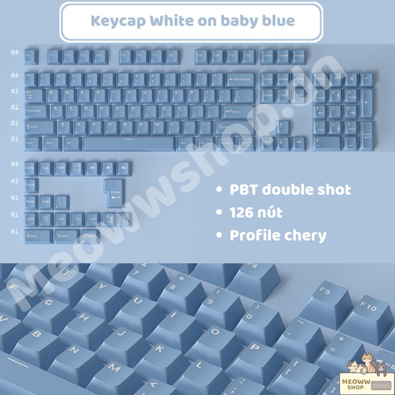 Keycap PBT double shot | Keycap Red | keycap đỏ| Keycap Blue | keycap ...