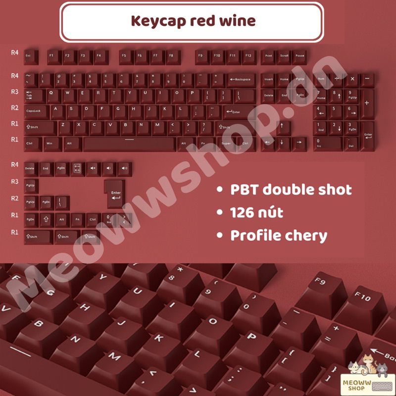 Keycap PBT double shot | Keycap Red | keycap đỏ| Keycap Blue | keycap ...