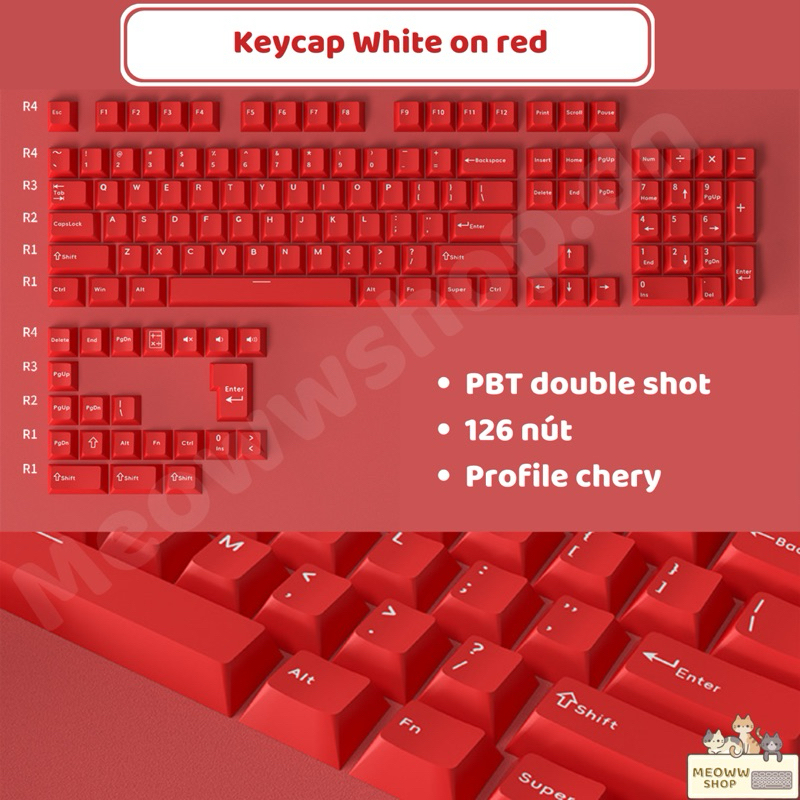 Keycap PBT double shot | Keycap Red | keycap đỏ| Keycap Blue | keycap ...