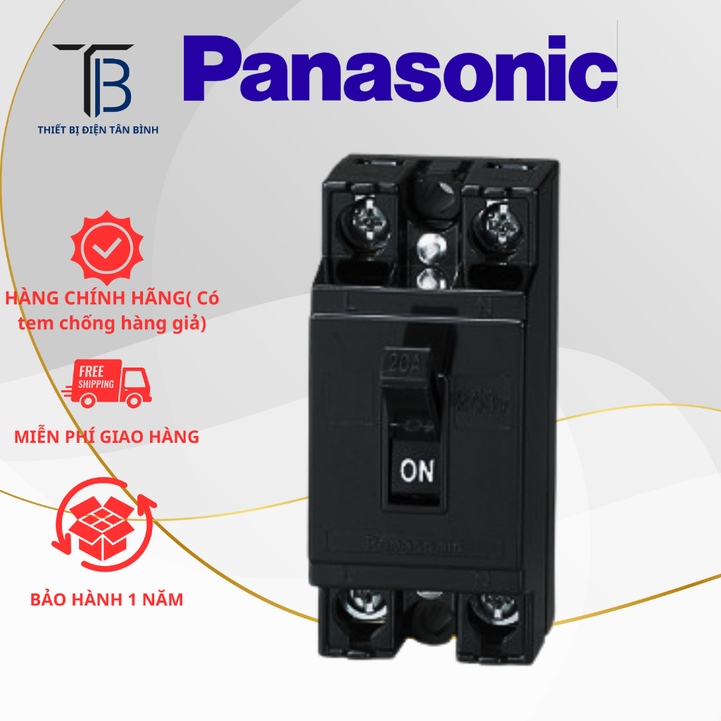 [CHÍNH HÃNG] ÁT Khối - Aptomat Panasonic - Aptomat Cóc Đen 1 Pha 15A, 20A, 30A, 40A Loại 1 Xịn ...