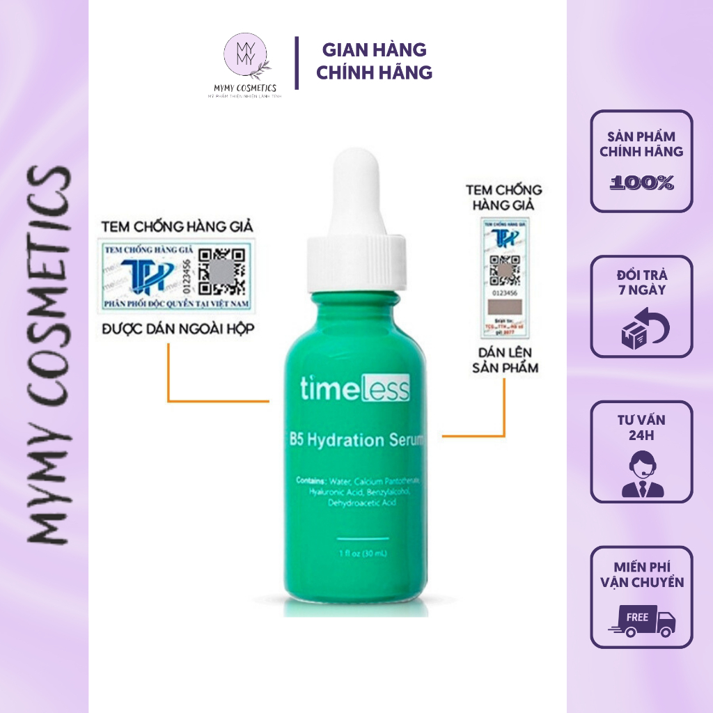 [Hàng Công Ty Có Tem] Tinh Chất Timeless Vitamin B5 Hyaluronic Acid Phục Hồi Và Cấp Ẩm Cho Da ...