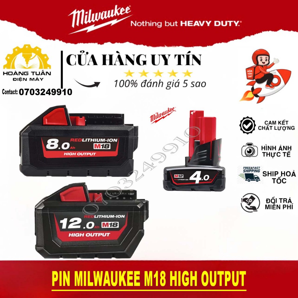 Pin Milwaukee M18 8Ah 12Ah High Output Mexico & Korea- Pin Milwaukee ...