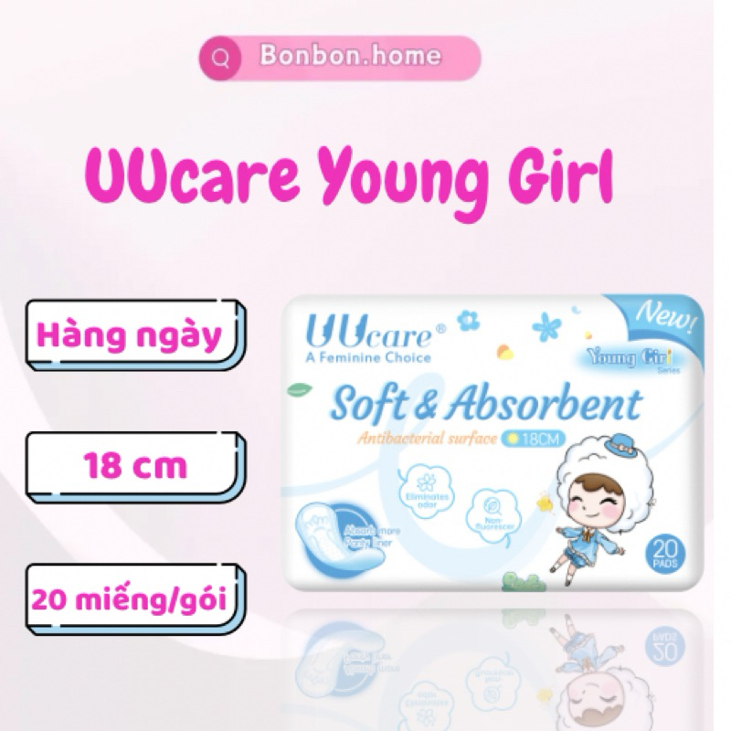 [BVS] Băng vệ sinh UUcare Young Girl hàng ngày kháng khuẩn 18cm gói 20 ...