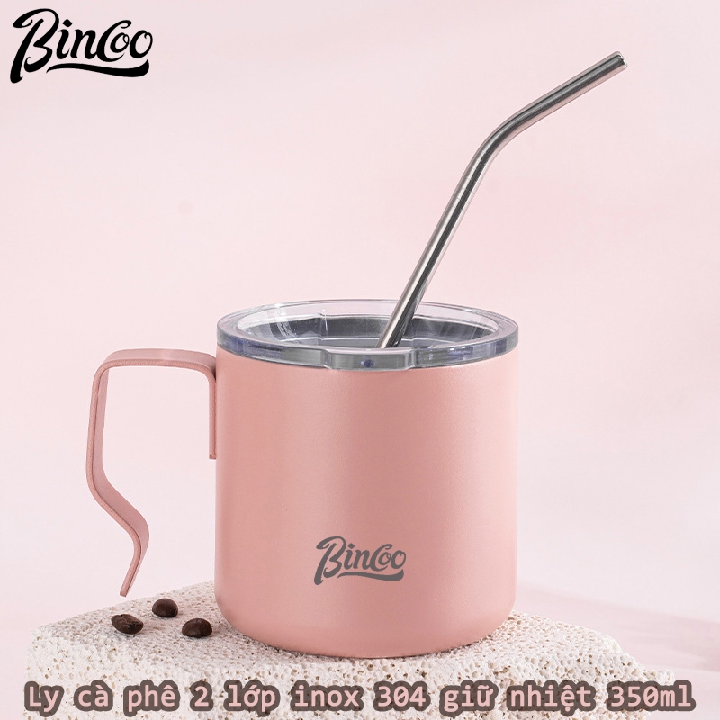 Ly cà phê inox 304 giữ nhiệt 2 lớp lót gốm. Cốc cà phê tiện lợi di động Bincoo 250ml, 280ml ...