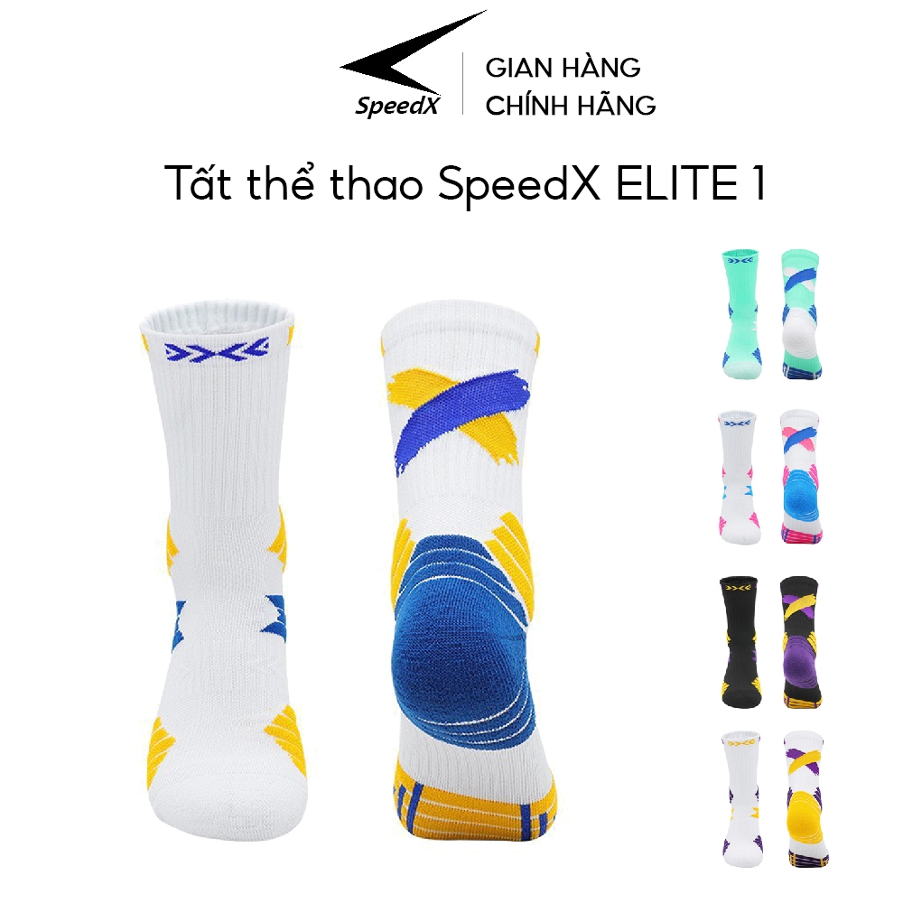 Tất Vớ Thể Thao SpeedX Elite Socks 1 Tất cổ trung, tất dày bảo vệ toàn ...