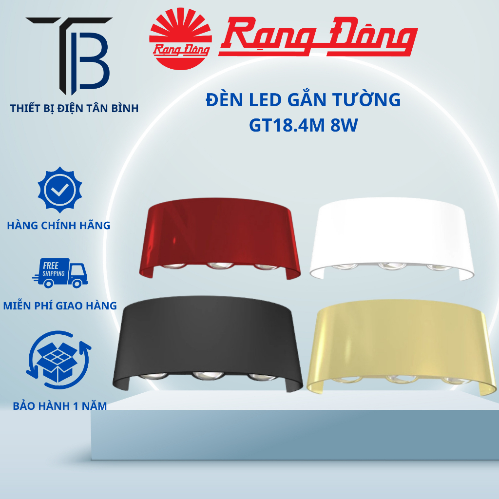 {CHÍNH HÃNG} Đèn LED gắn tường Rạng đông Model: GT18.4M 8W | Shopee Việt Nam