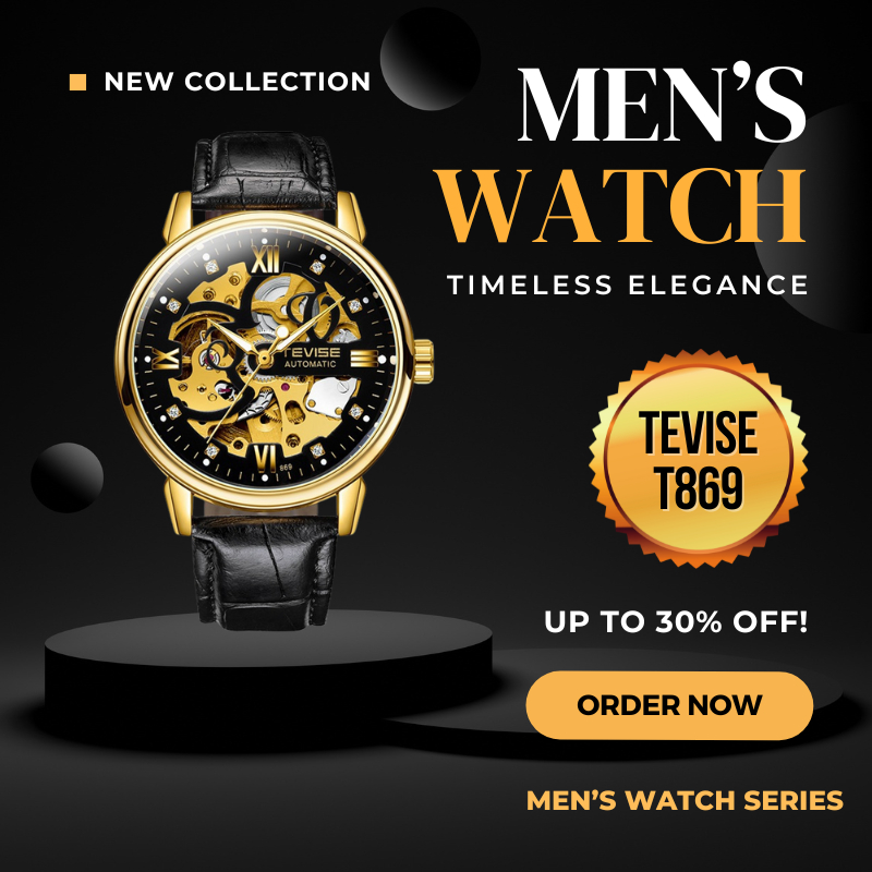 Đồng Hồ Cơ Nam TEVISE T869 Automatic, Dây Da Cao Cấp, Full Box, Chống ...